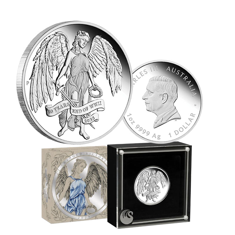 80th Anniversary End of WWII - Winged Victory 2025 $1 1oz Silver Proof ...